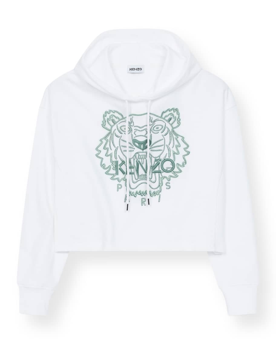 Kenzo Cropped Tiger Hoodie | Neiman Marcus