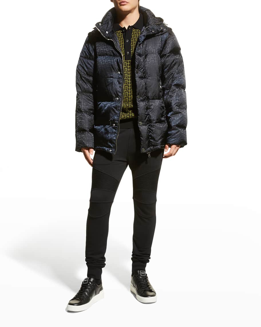Balmain Men's Monogram Puffer Jacket | Neiman Marcus