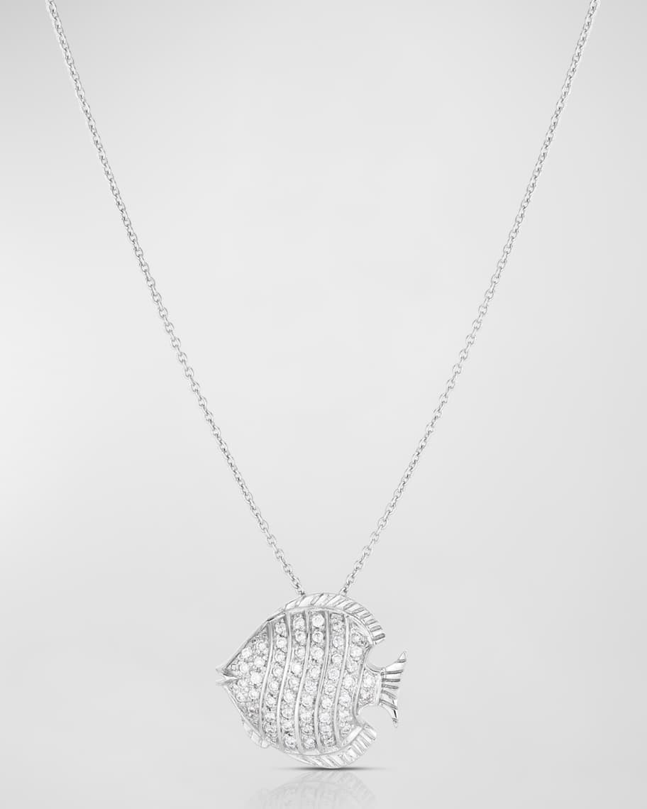 Roberto Coin Fish Tiny Treasure Necklace in White Gold | Neiman Marcus