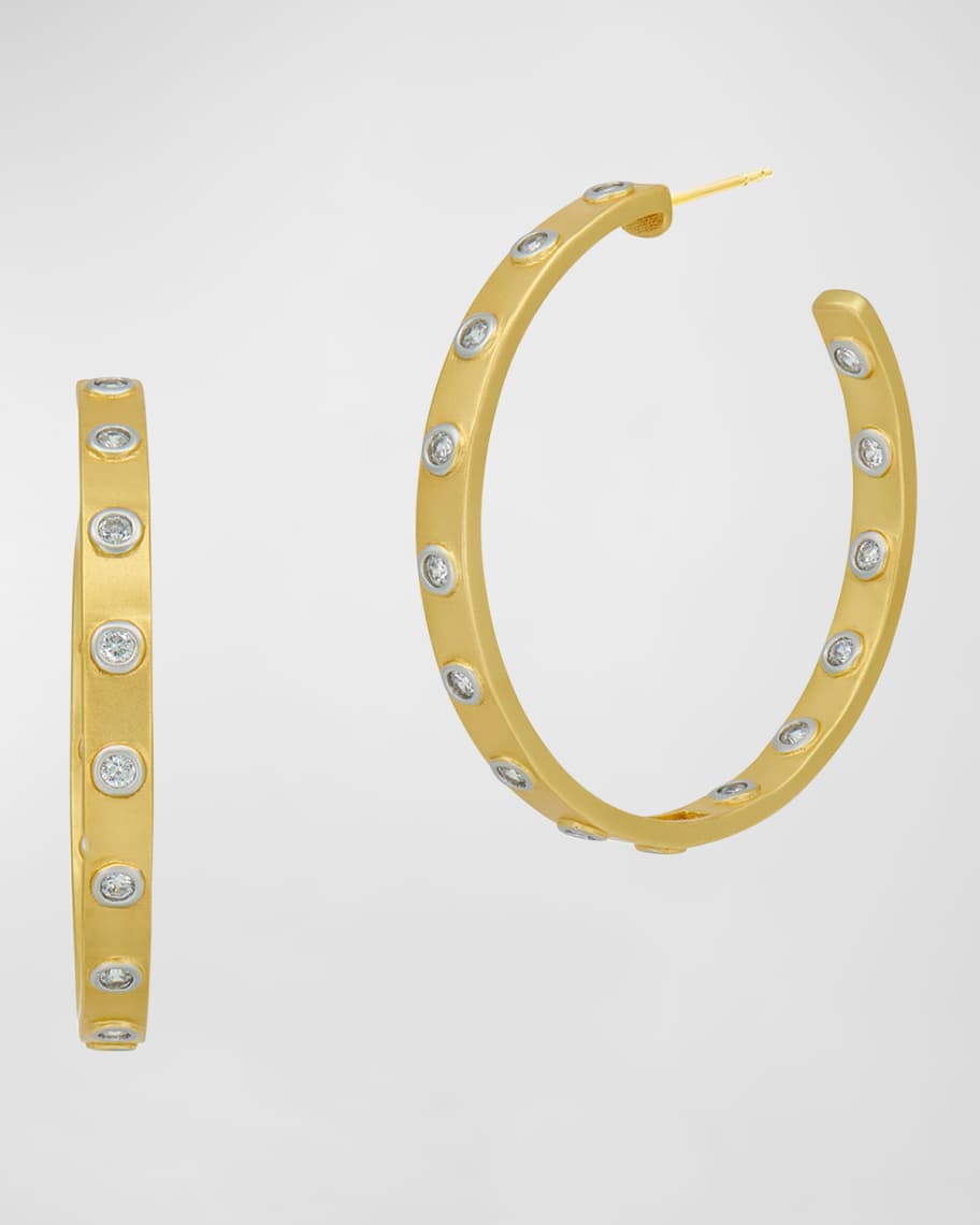 Freida Rothman Glistening Stud Hoop Earrings | Neiman Marcus