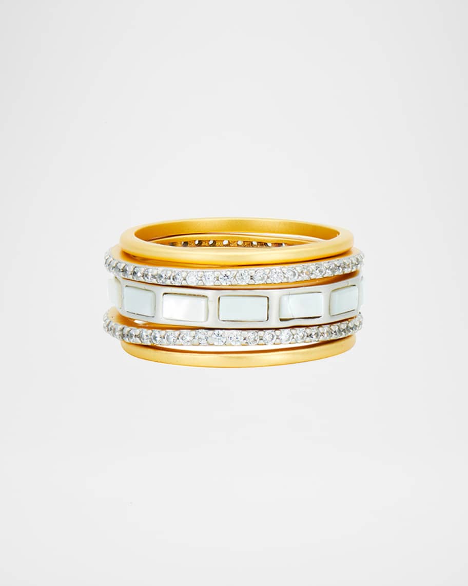 Freida Rothman Iridescent Stack Rings, Set of 5, Size 6-8 | Neiman Marcus
