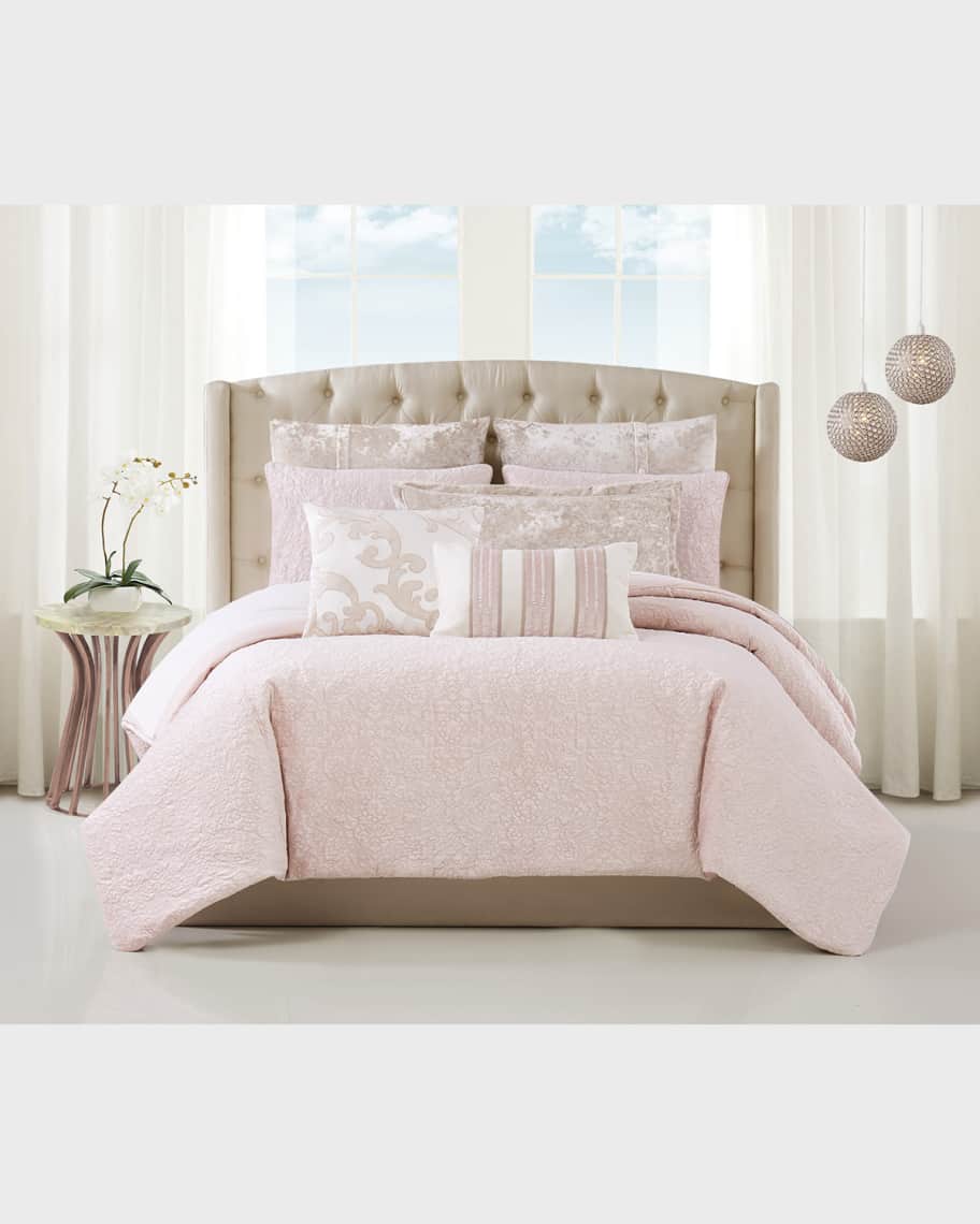 Charisma Melange 3-Piece Quilted Velvet Comforter Set, King | Neiman Marcus