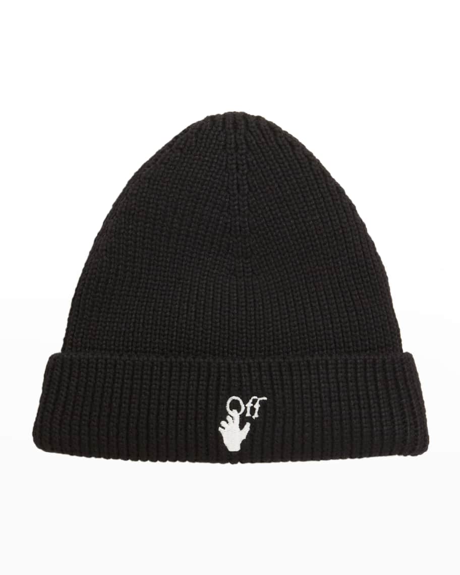 Off-White Men's Hand-Off Ribbed Wool Beanie | Neiman Marcus
