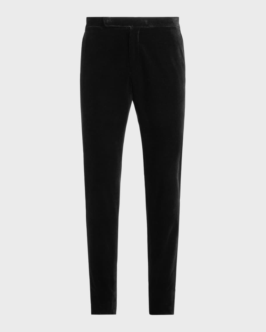 Ralph Lauren Purple Label Men's Velvet Side-Fastener Pants | Neiman Marcus