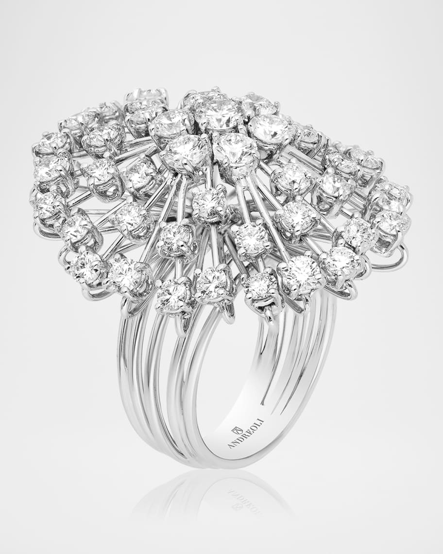 Andreoli 18K White Gold Diamond Spray Ring | Neiman Marcus