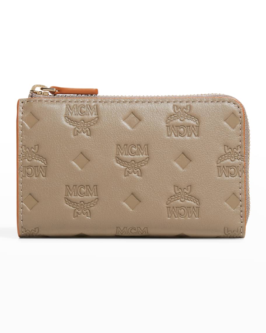 MCM Klara Mini Monogram Zip Wallet | Neiman Marcus