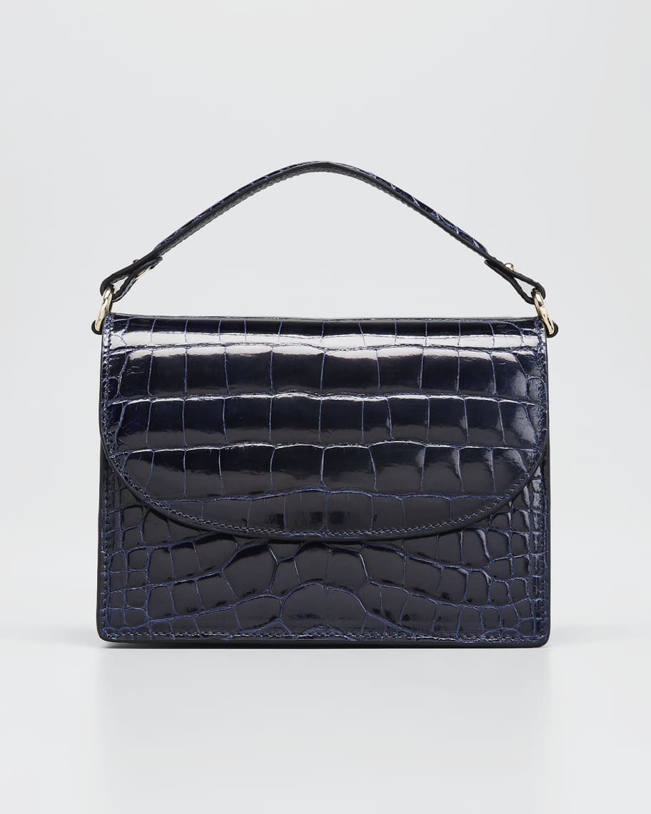 Maria Oliver Valencia Shiny Alligator Top-Handle Crossbody Bag | Neiman ...