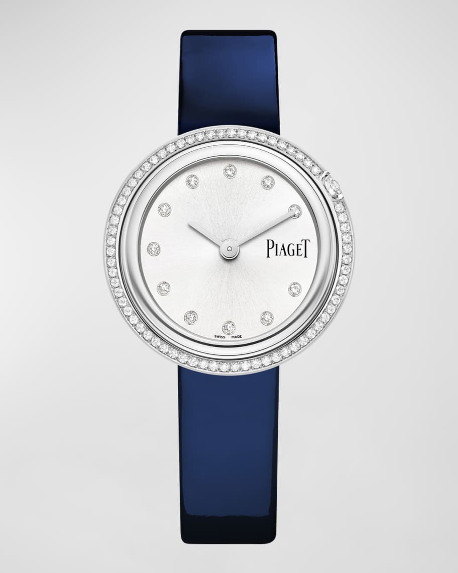 PIAGET Possession 34mm 18k White Gold & Diamond Alligator Watch ...