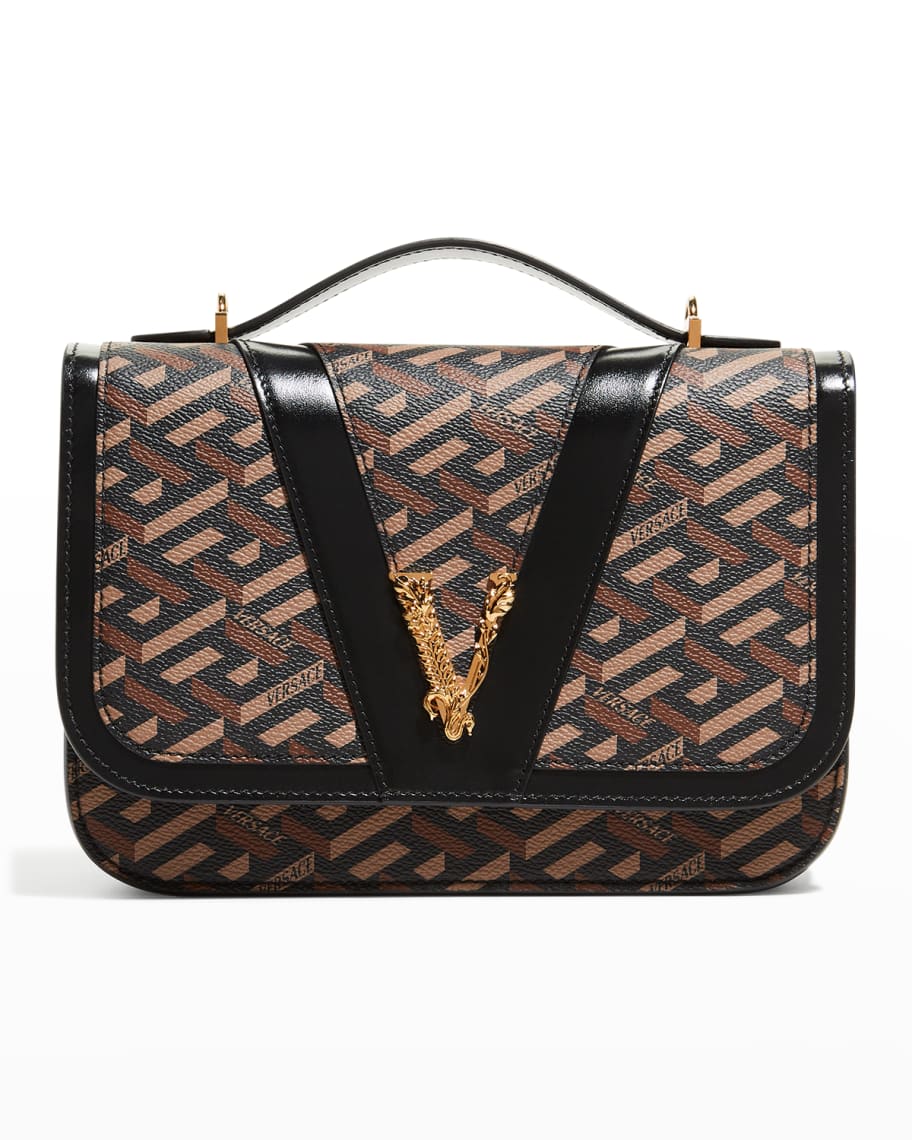 Versace Virtus Greca Medallion Shoulder Bag | Neiman Marcus