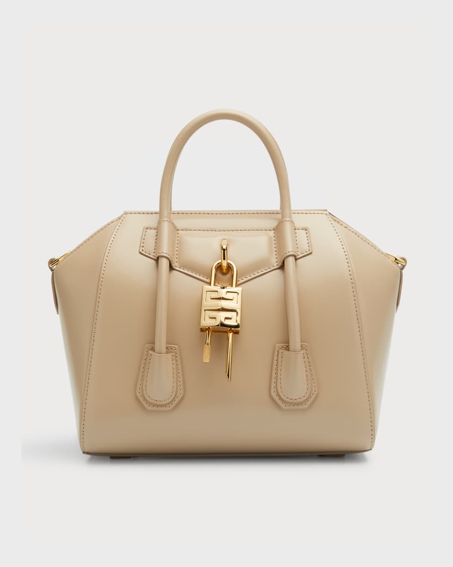 Givenchy Antigona Lock Mini Top Handle Bag in Box Leather | Neiman Marcus