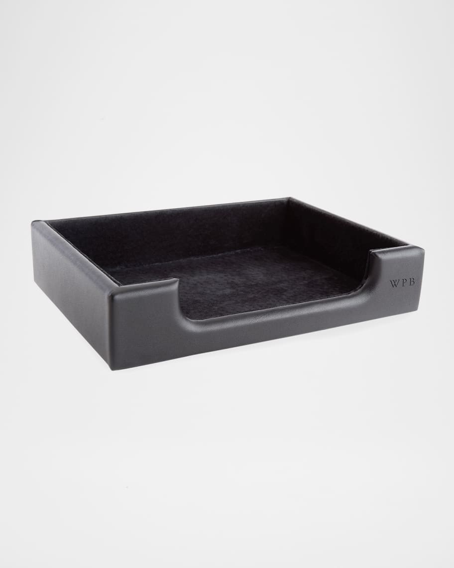 ROYCE New York Personalized Leather Note Desk Tray | Neiman Marcus