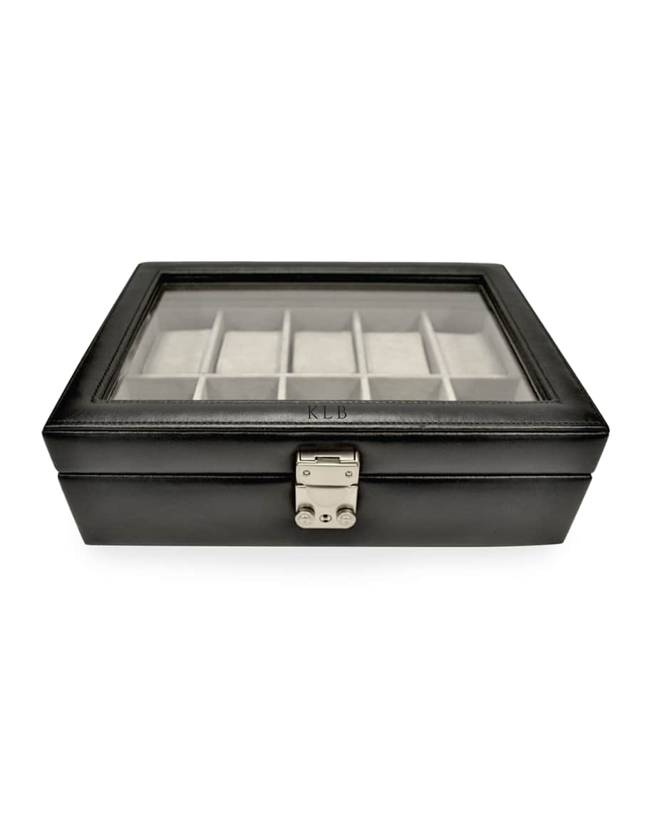 ROYCE New York Personalized Leather 10-Watch Display Case | Neiman Marcus