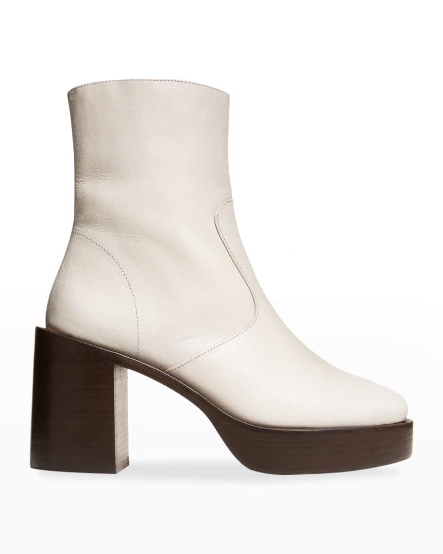 SIMONMILLER Raid Leather Zip Ankle Booties | Neiman Marcus