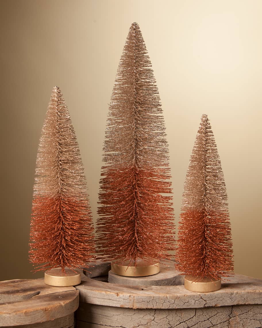 Bethany Lowe Fall Two-Toned Glitter Tree, Set of 3 | Neiman Marcus