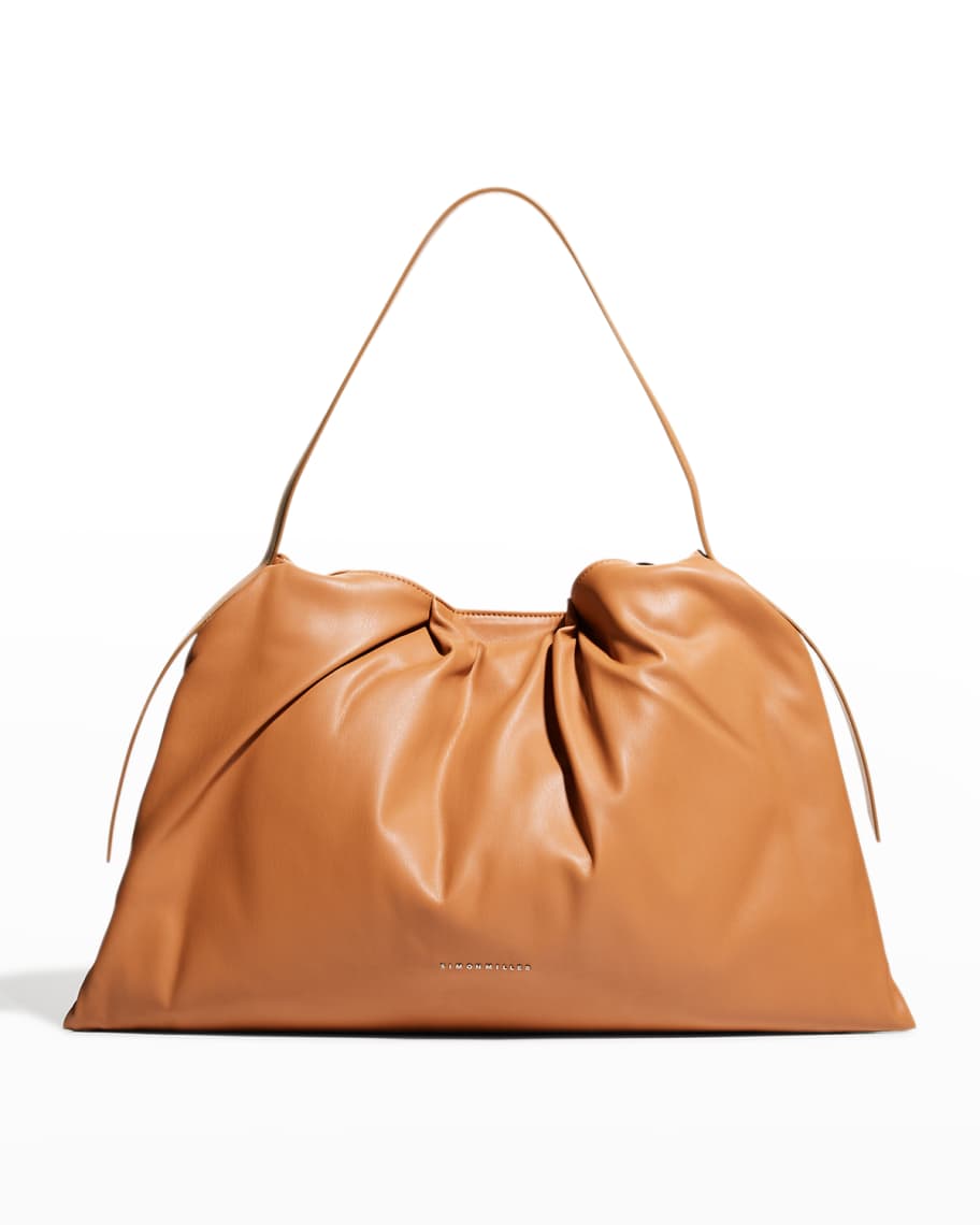 SIMONMILLER Puffin Ruched Vegan Leather Tote Bag | Neiman Marcus