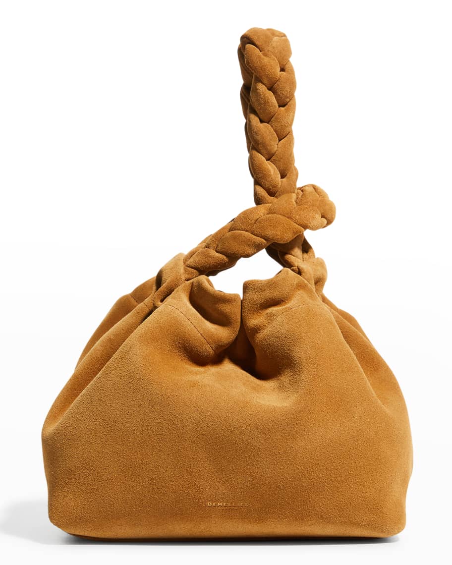 DeMellier Santa Monica Braided Shearling Top-Handle Bag | Neiman Marcus