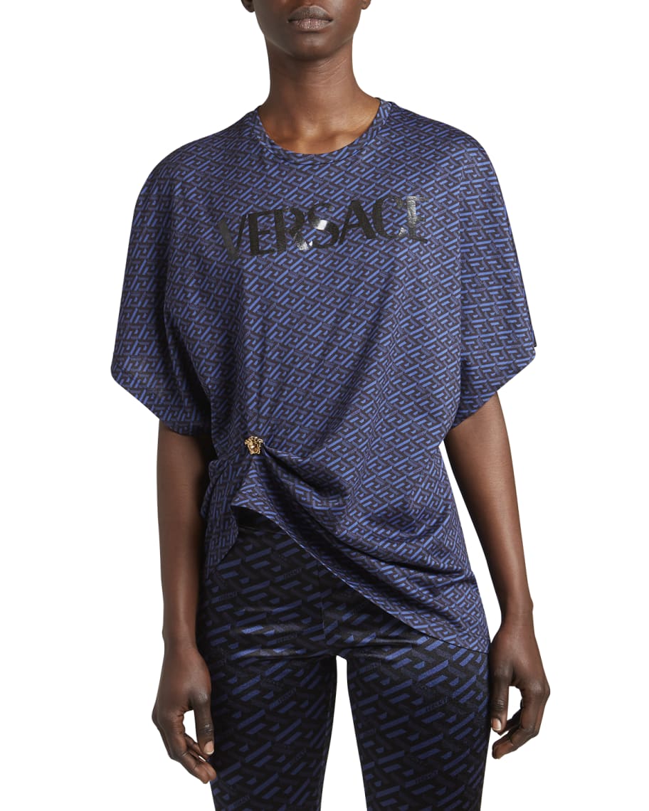 Versace Monogram-Print Draped Logo T-shirt | Neiman Marcus