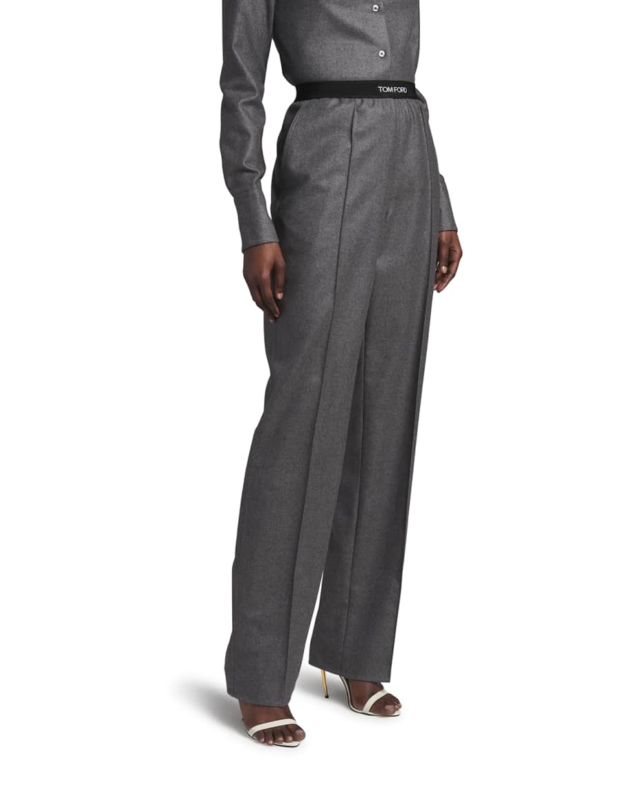 TOM FORD Logo-Trim Cashmere Pants | Neiman Marcus