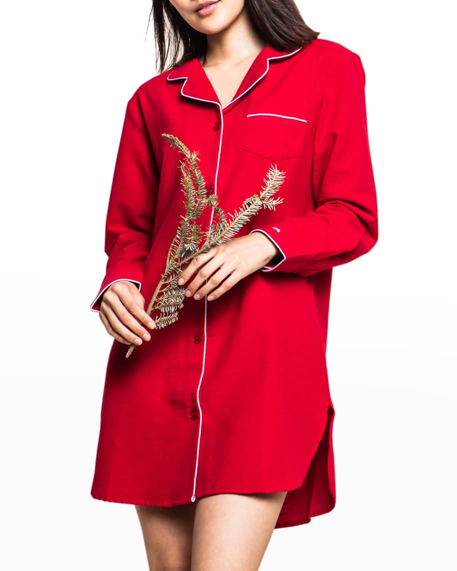 Petite Plume Cotton Flannel Nightshirt | Neiman Marcus
