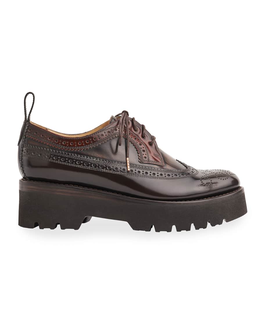 The Office of Angela Scott Miss Lucy Wing-Tip Platform Oxfords | Neiman ...
