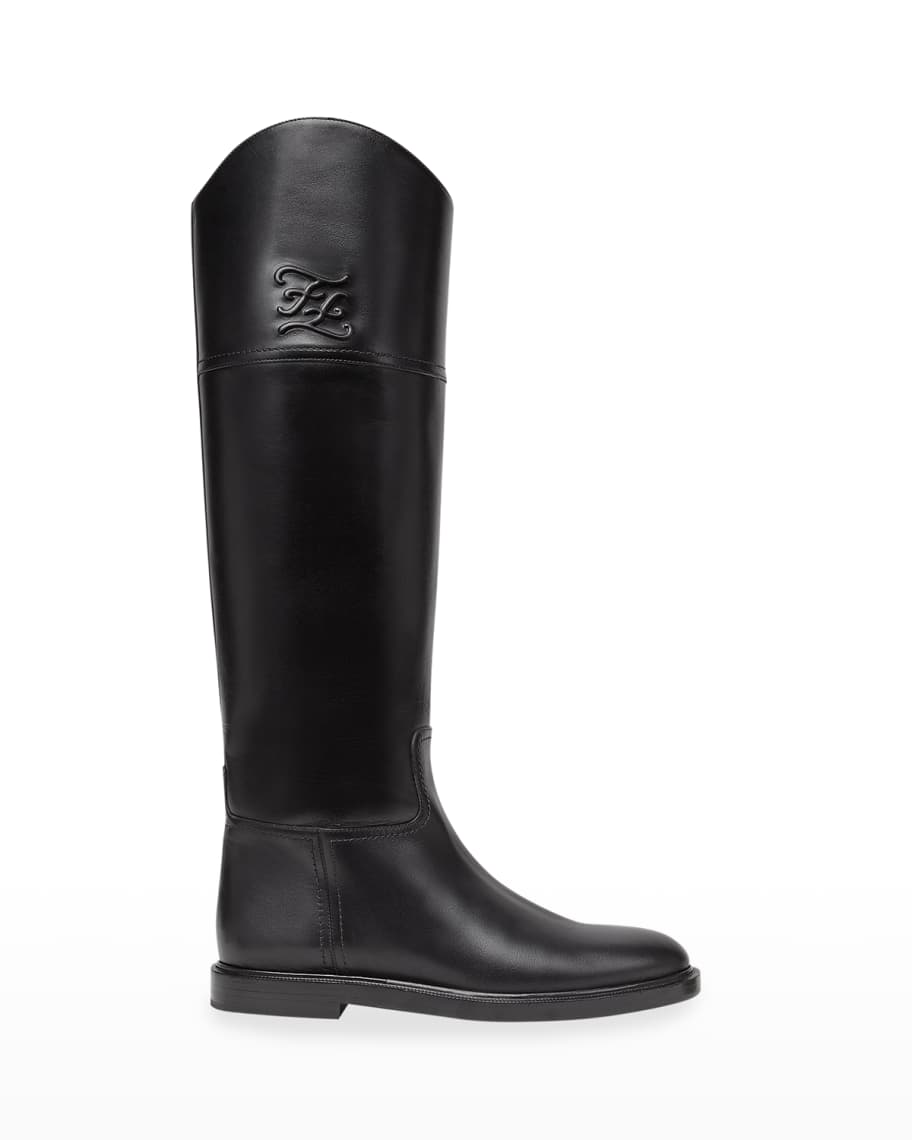 Fendi Calfskin Tall Riding Boots | Neiman Marcus