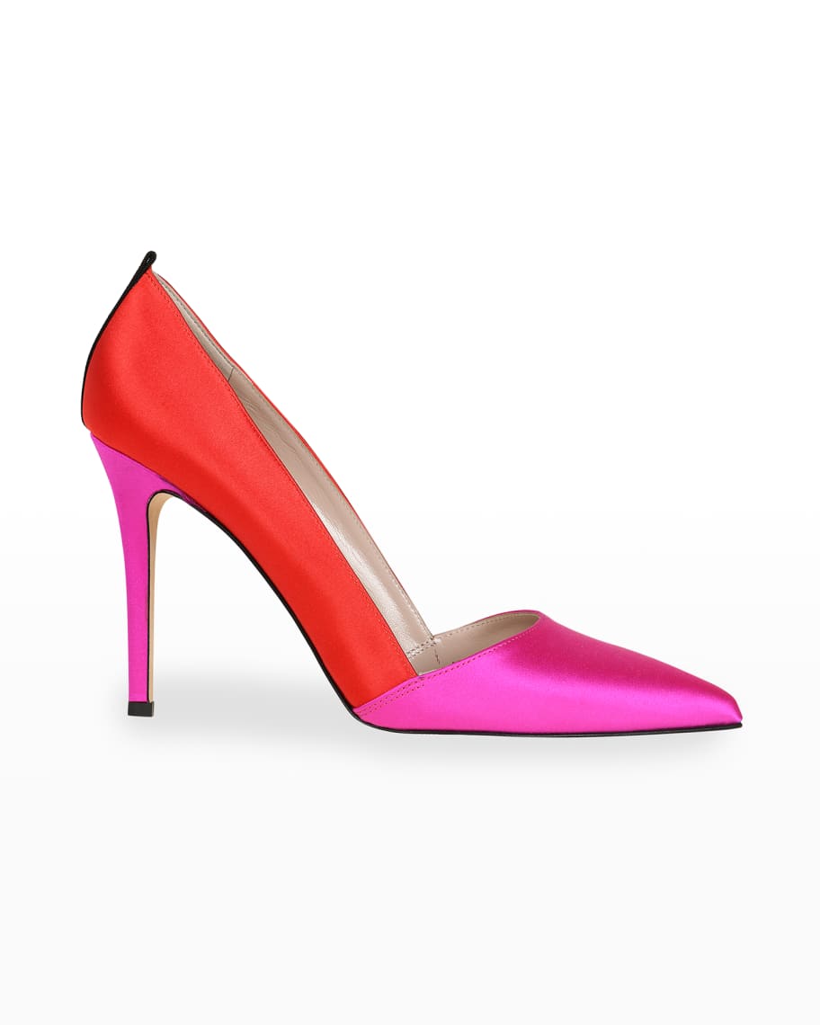 SJP by Sarah Jessica Parker Rampling Colorblock Satin Pumps | Neiman Marcus