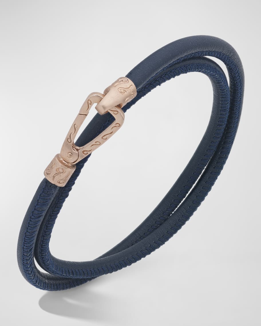 Marco Dal Maso Double Wrap 18K Matte Rose Gold Plated Silver and Blue ...