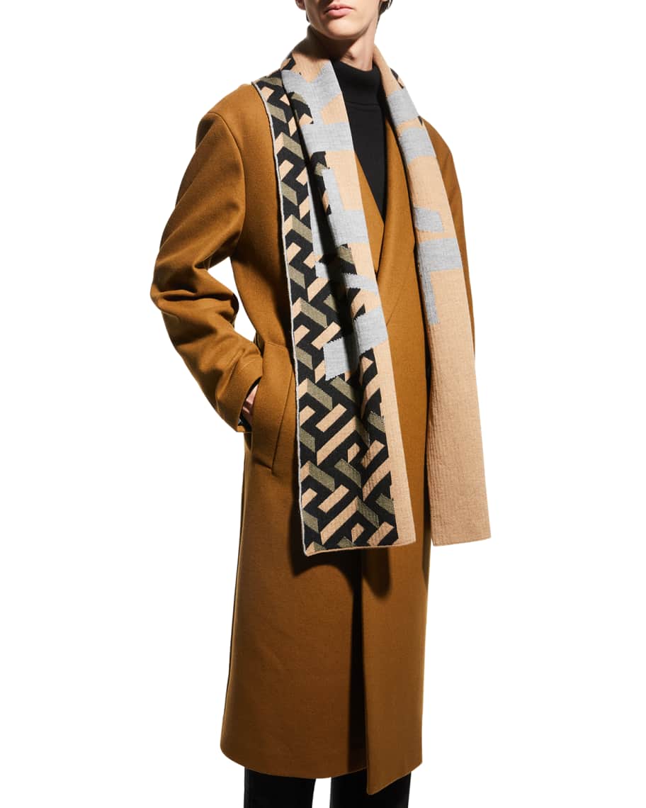 Versace Men's Monogram Wool Scarf | Neiman Marcus