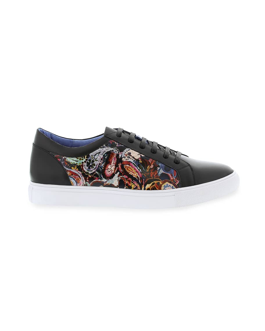 Robert Graham Men's Penfolds Printed Leather Low-Top Sneakers | Neiman ...