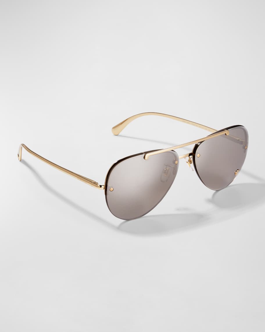 Versace Men's Rimless Metal Aviator Sunglasses | Neiman Marcus
