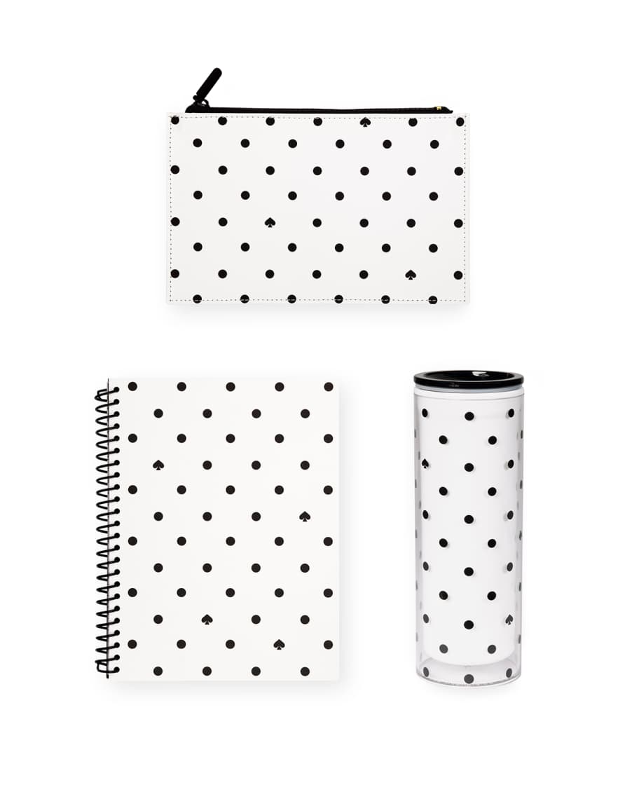 kate spade new york Black Spade Dot Desk Set | Neiman Marcus