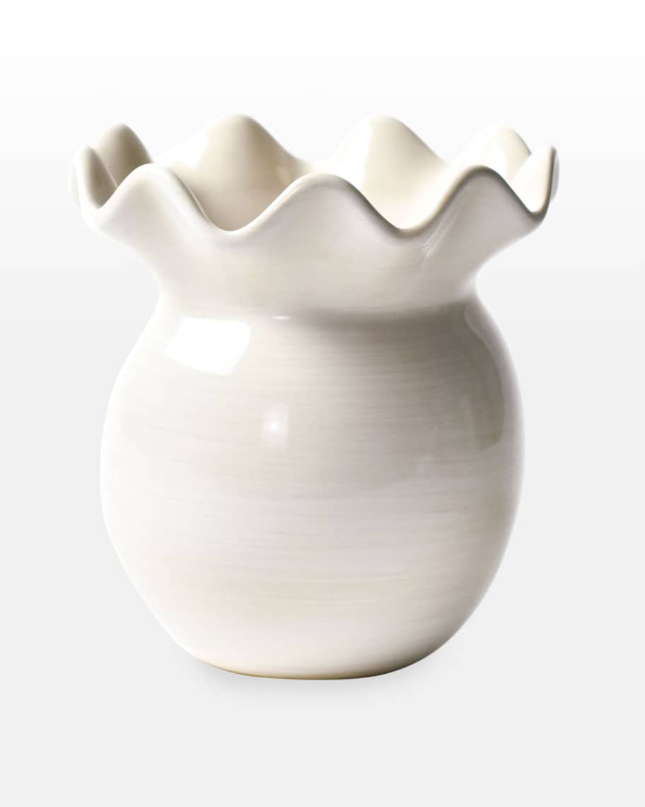 Coton Colors Signature White Ruffle Vase | Neiman Marcus