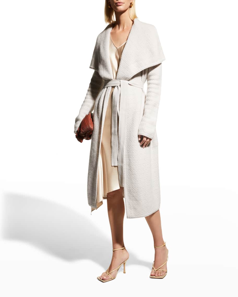 TSE Drape-Front Textured Cashmere Duster | Neiman Marcus