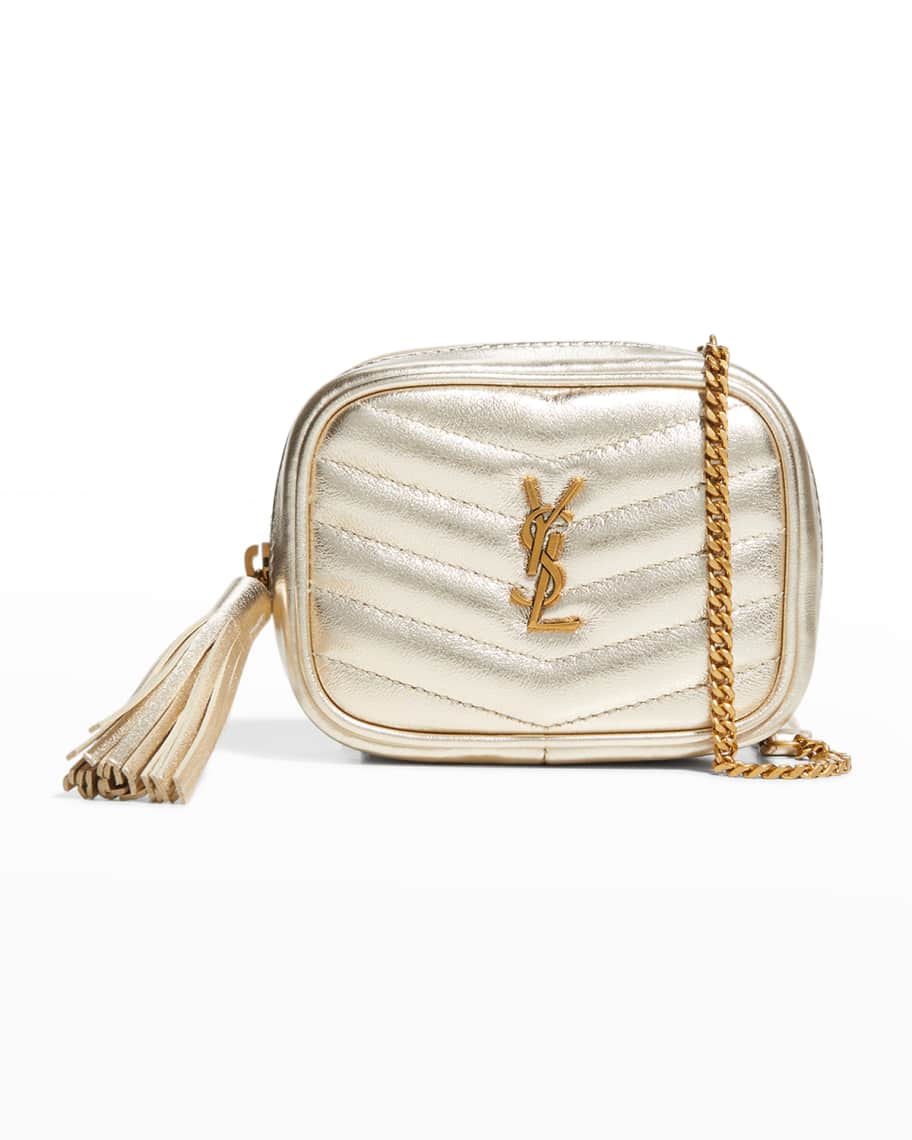 Saint Laurent Lou Baby YSL Metallic Quilt Belt Bag | Neiman Marcus
