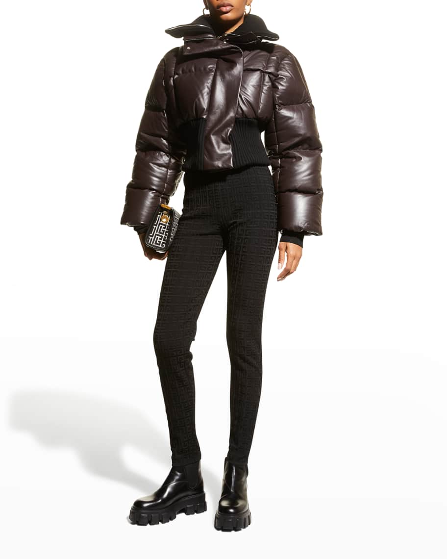 Givenchy Cropped Leather Puffer Jacket | Neiman Marcus