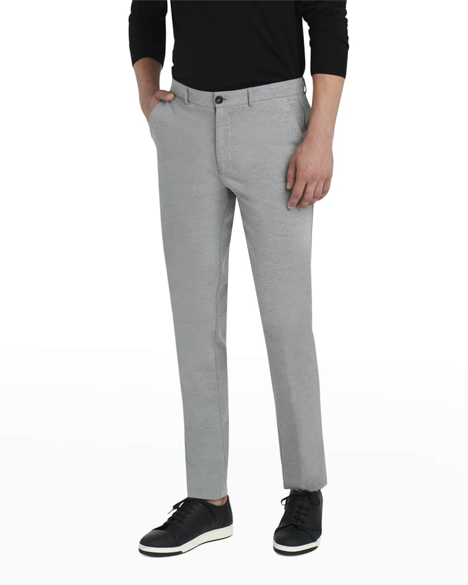 Bugatchi Men's Stretch-Knit FF Pants | Neiman Marcus