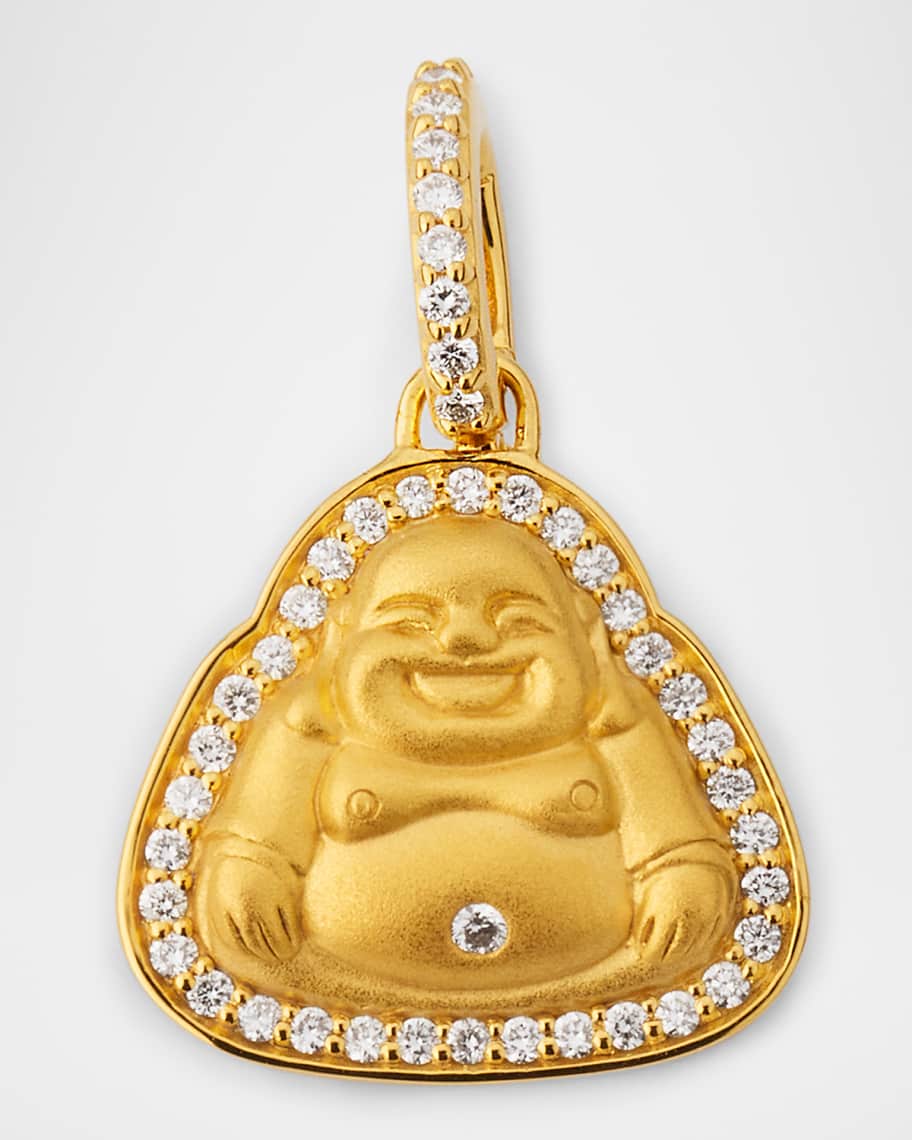 Buddha Mama 20K Small Matte Happy Buddha Pendant with Diamonds | Neiman ...
