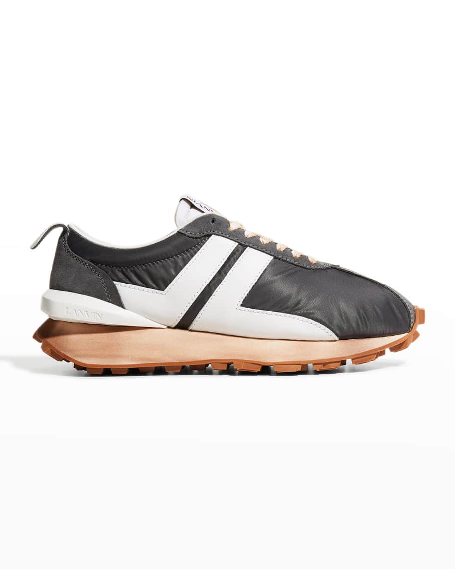 Lanvin Men's Bumper Nylon Runner Low-Top Sneakers | Neiman Marcus