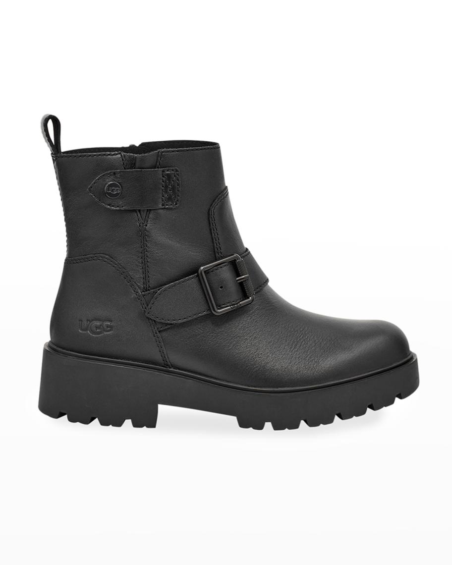 UGG Saoirse Waterproof Leather Biker Boots | Neiman Marcus