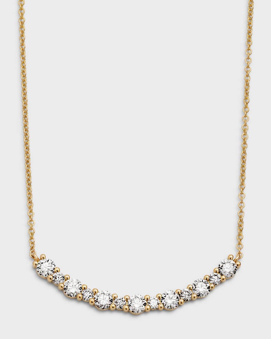 Neiman Marcus Diamonds 18k Yellow Gold Round Diamond Smiley Bar ...