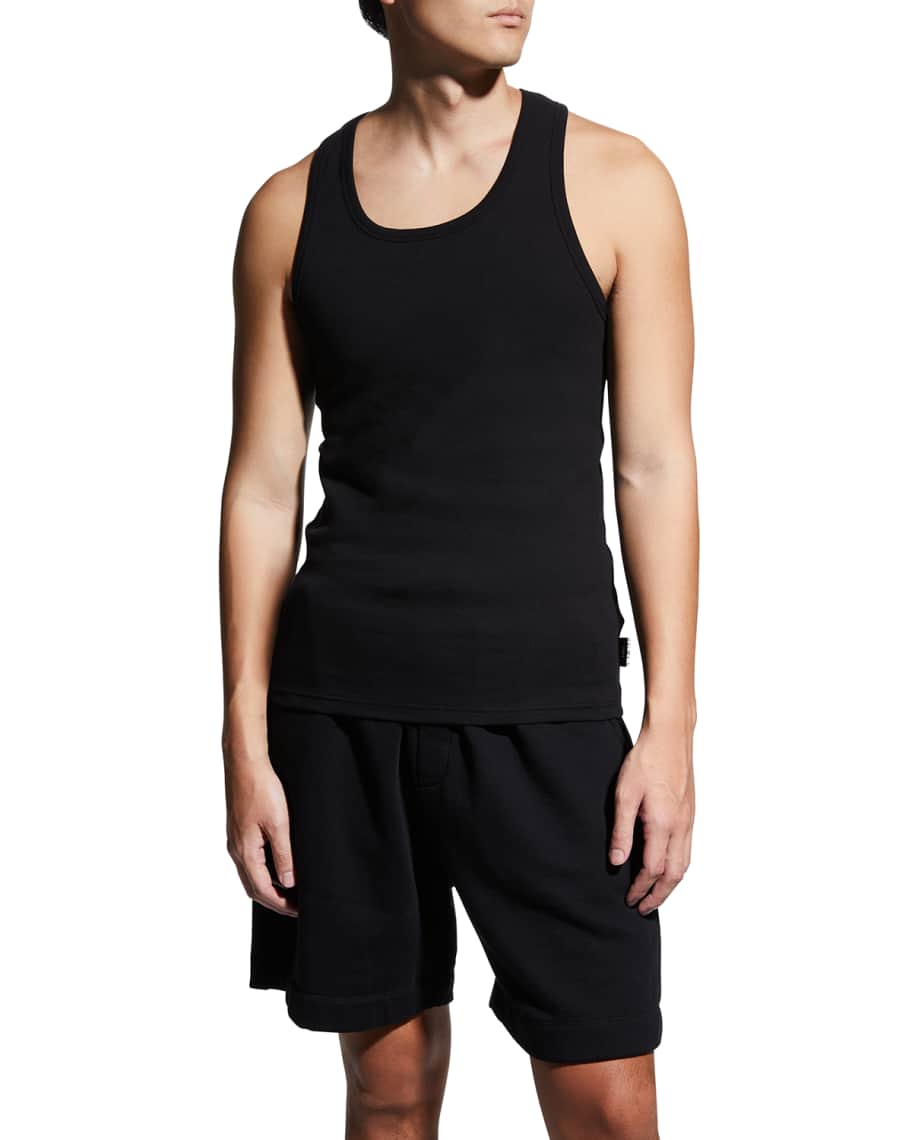 Balmain Men's Solid Rib Tank Top | Neiman Marcus
