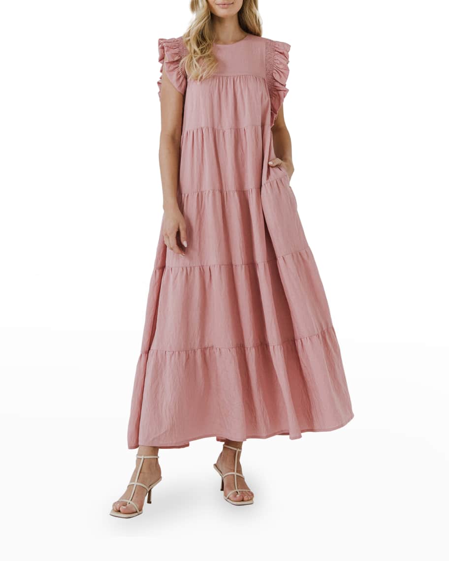 Free the Roses Tiered Ruffle Maxi Dress | Neiman Marcus