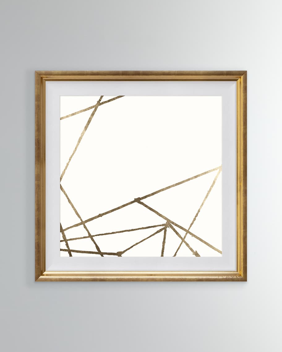 Natural Curiosities Golden Abstract Lines Wall Art | Neiman Marcus