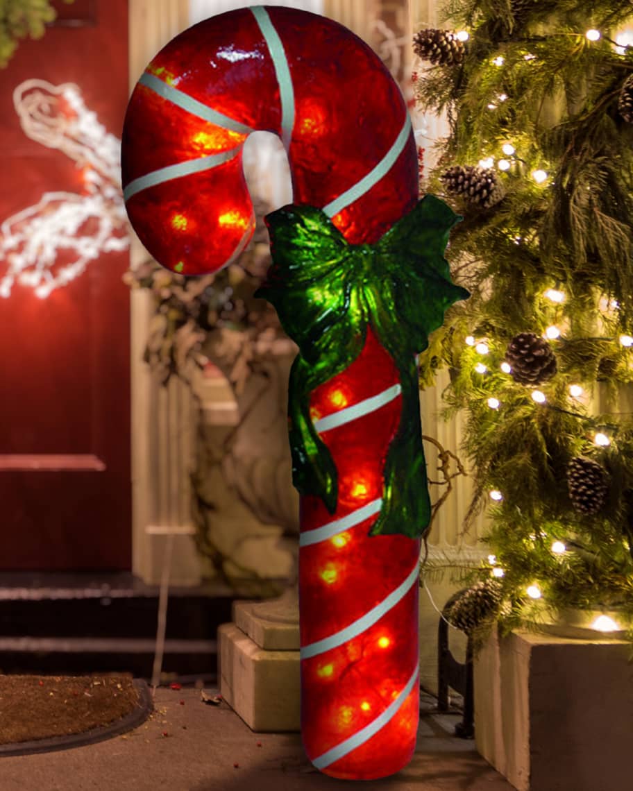 Barcana Illuminated Candy Cane, 43" | Neiman Marcus