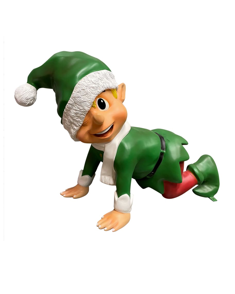 Barcana Jangles the Elf Crawling Indoor/Outdoor Christmas Decoration ...