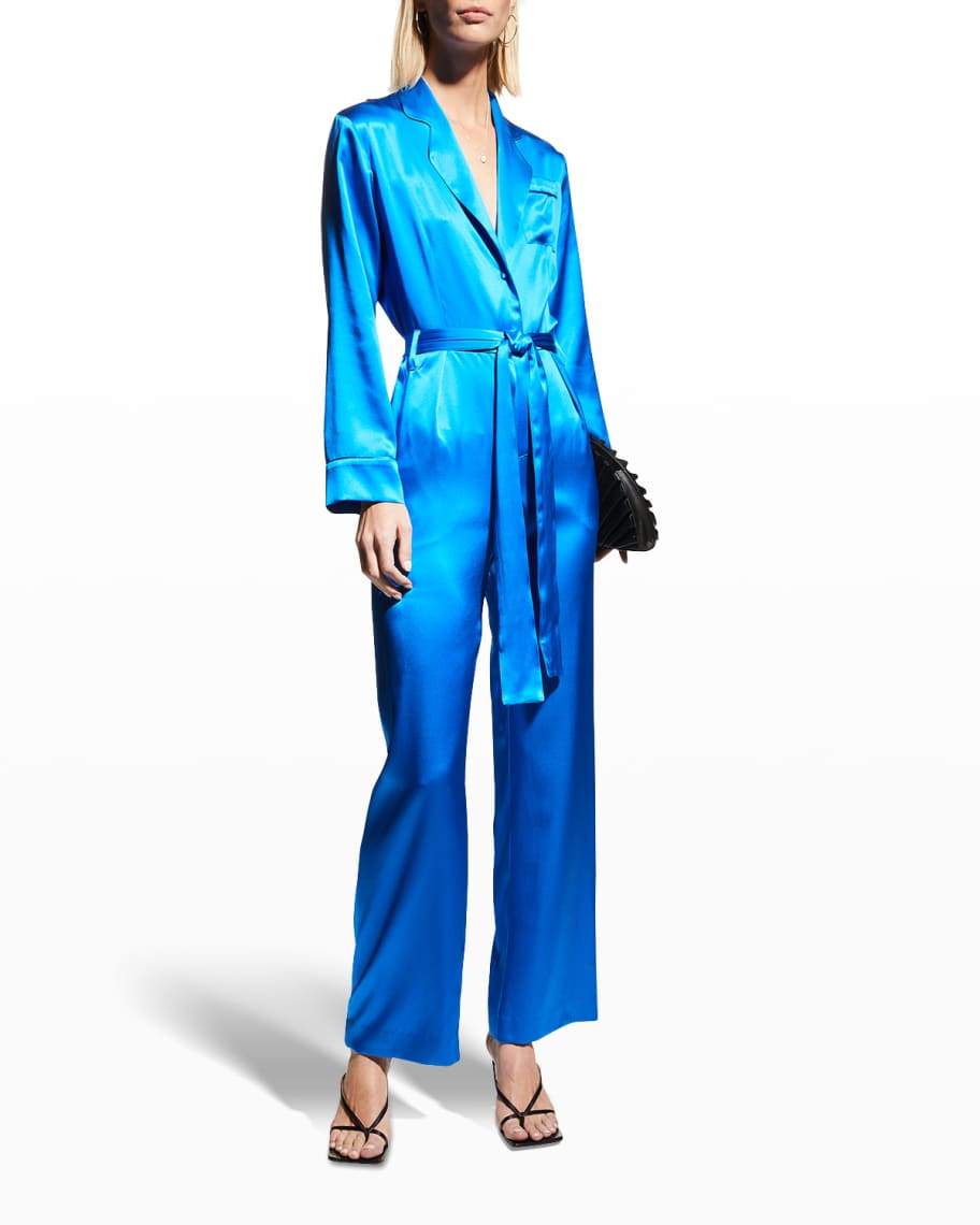 Adriana Iglesias Theodore Silk Pajama Jumpsuit | Neiman Marcus