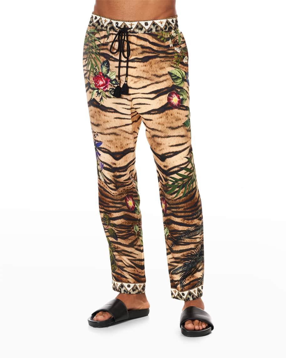 Camilla Men's Tiger-Print Lounge Pants | Neiman Marcus