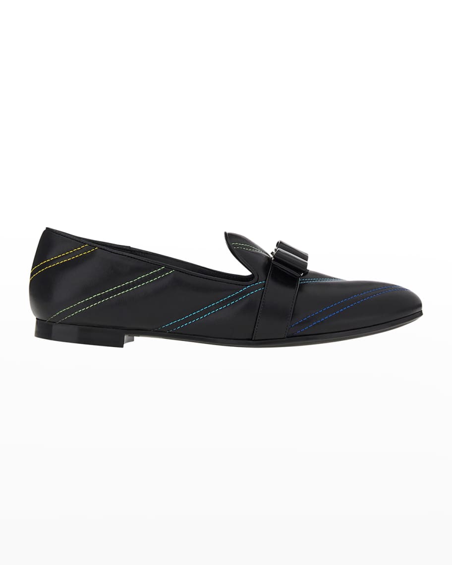 Ferragamo Libby Lambskin Rainbow Loafers | Neiman Marcus