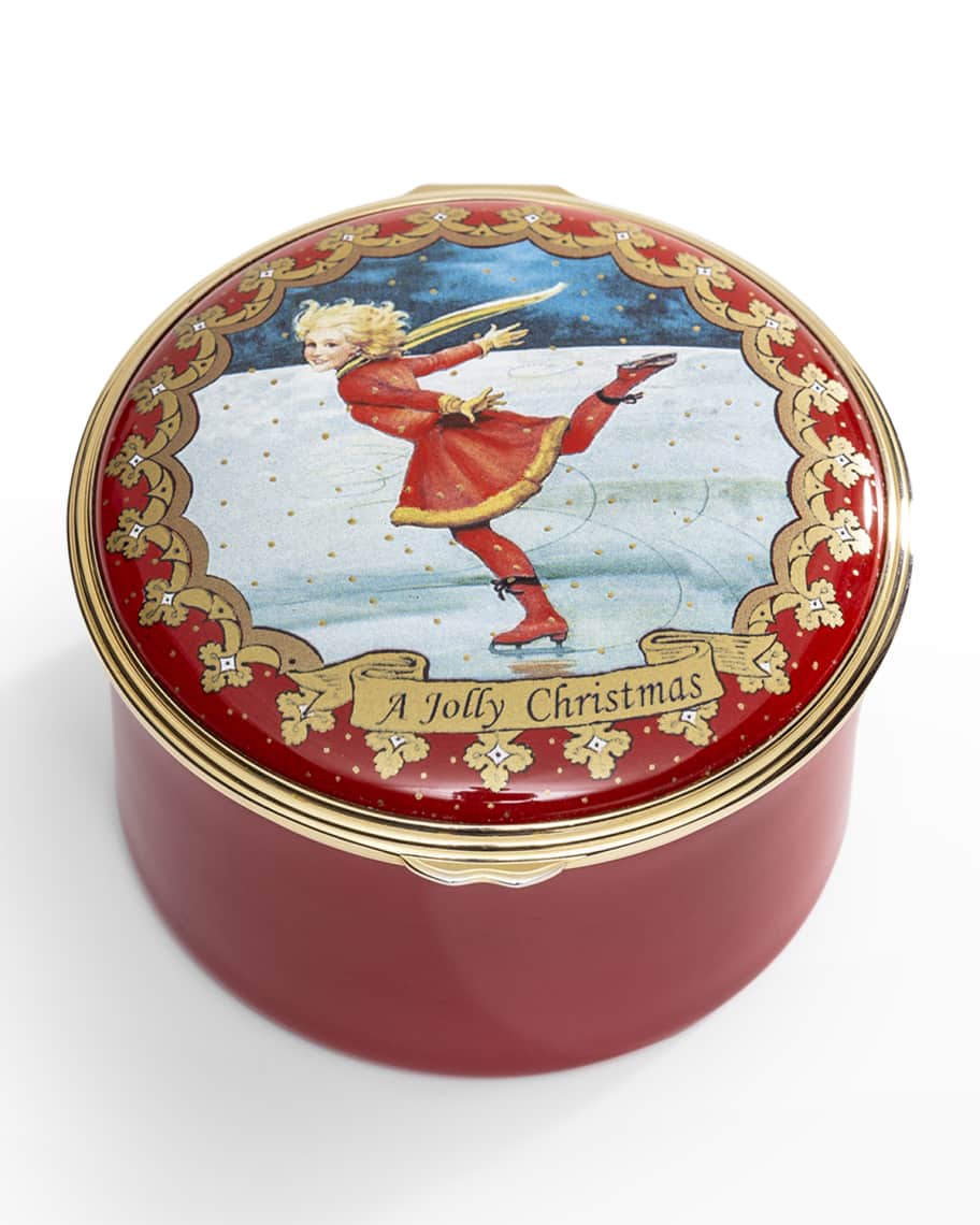 Halcyon Days Christmas Ice Skater Musical Box | Neiman Marcus