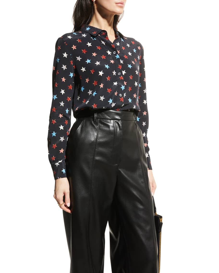 Equipment Leema Stars-Print Silk Blouse | Neiman Marcus